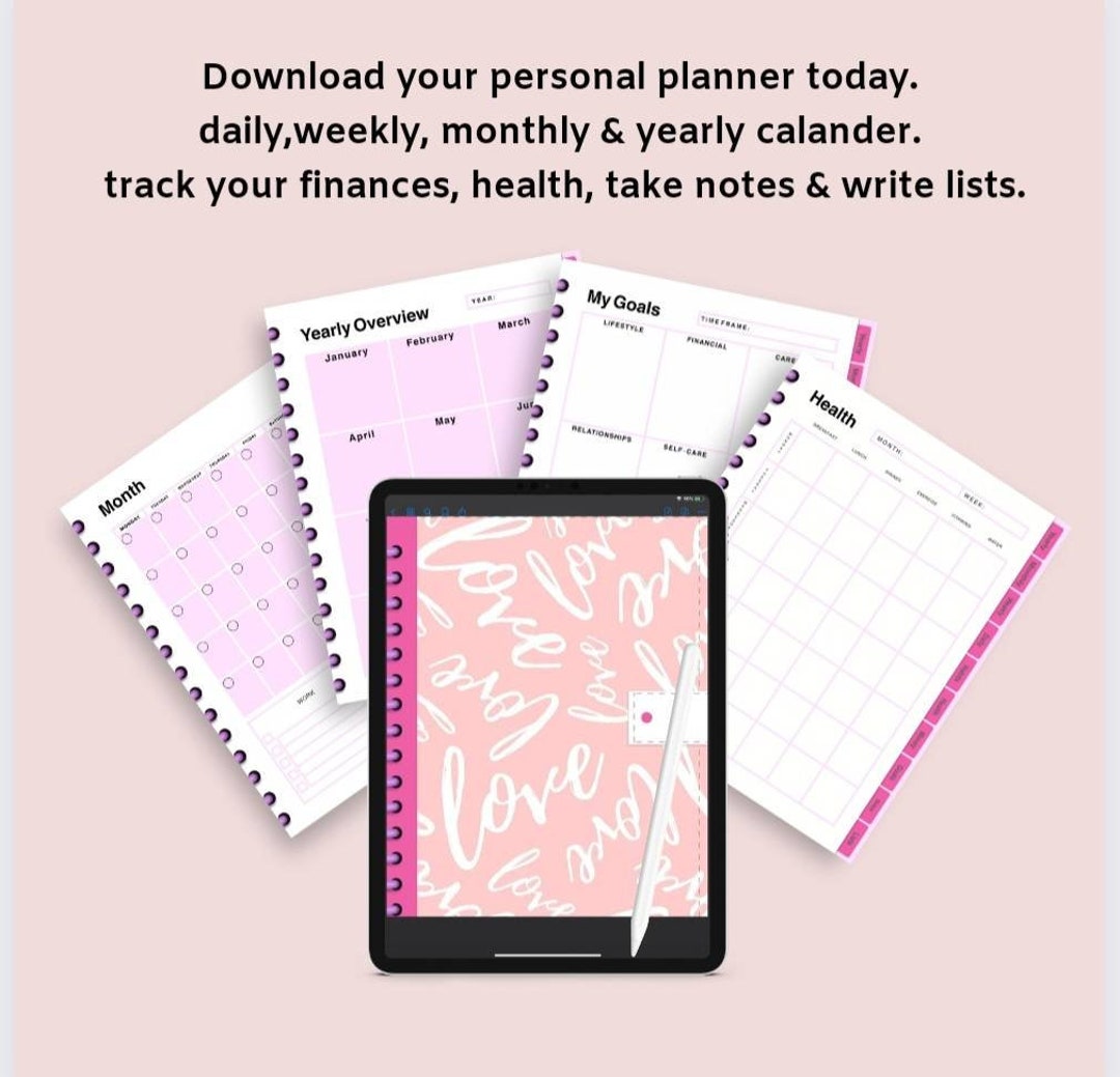 Undated Digital Planner, Will Open With Good Notes and Noteshelf. Hyper ...