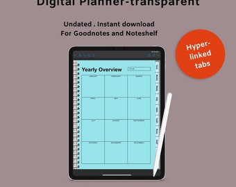 Perpetual Mini Calendars Digital Planner Transparent Endless Calendar ...