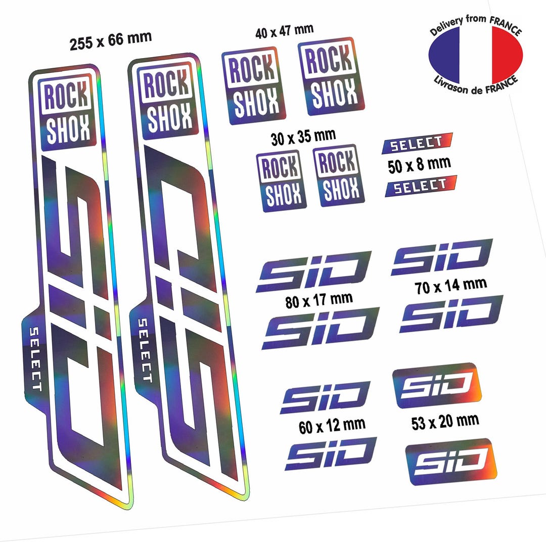 Decals Fit MTB Fork Rockshox SID SELECT 2021-2024. Rock Shox. Custom ...