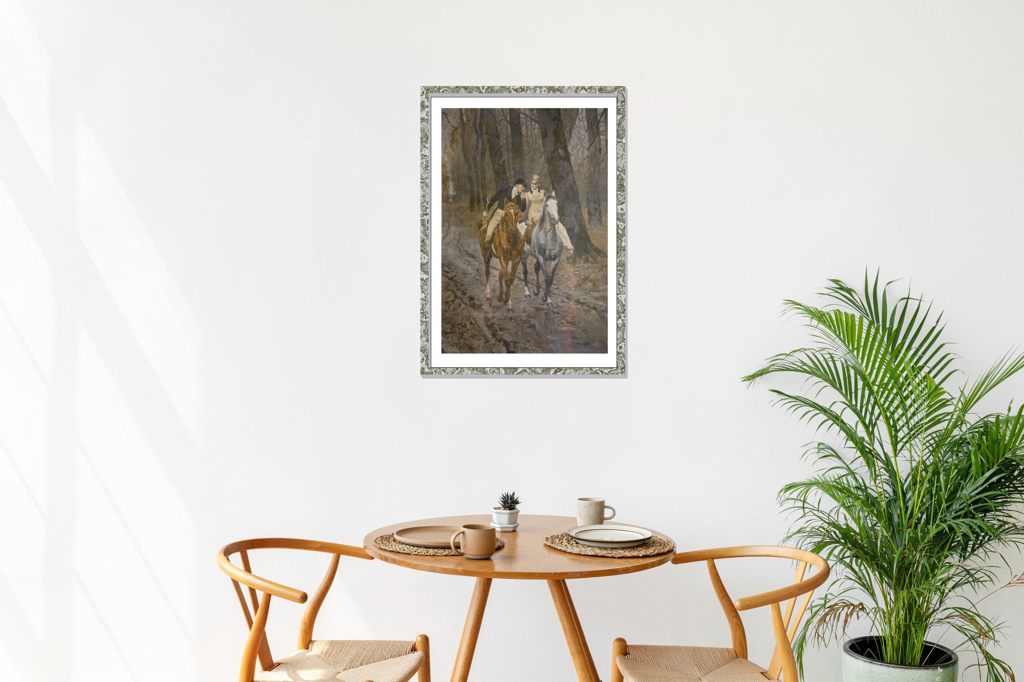 Vintage Portrait Painting Horse Riding Woman and Man Wall - Etsy