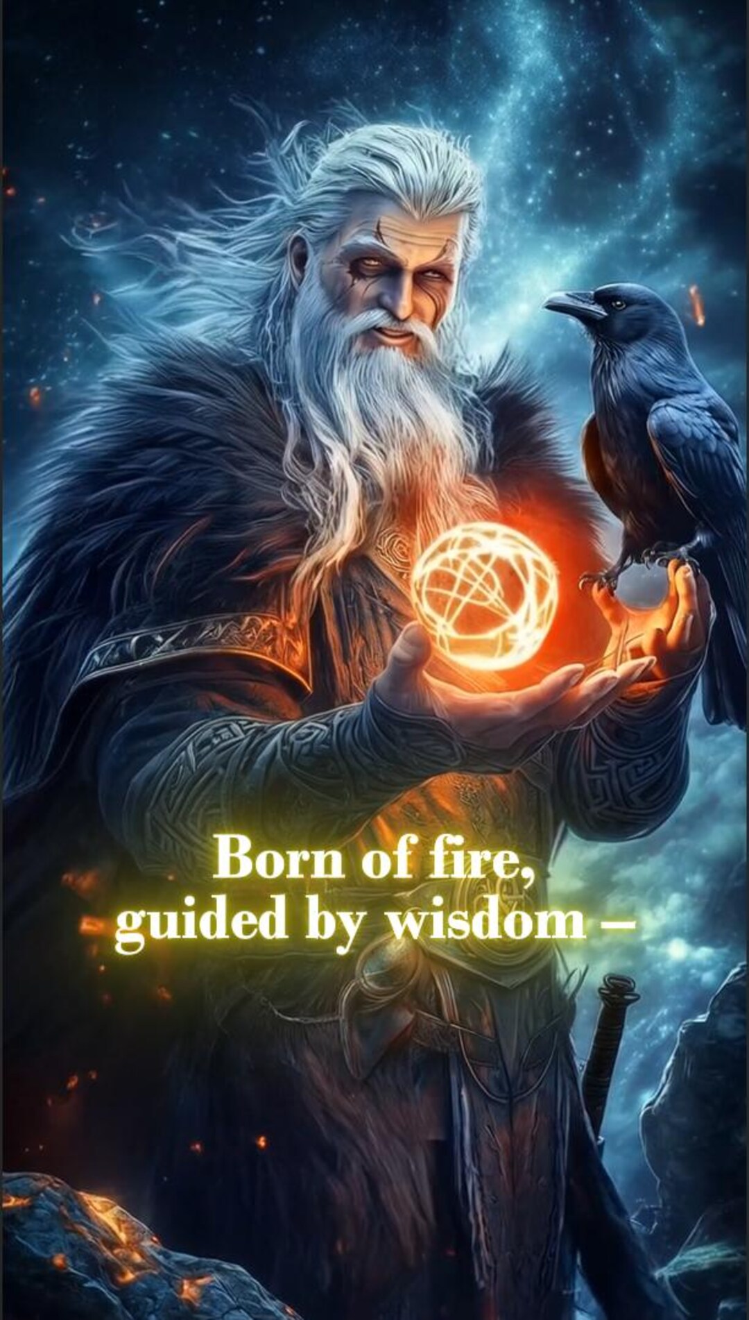 E-card Animated Greeting Card, Odin's Mystical Wisdom Born of Fire ...