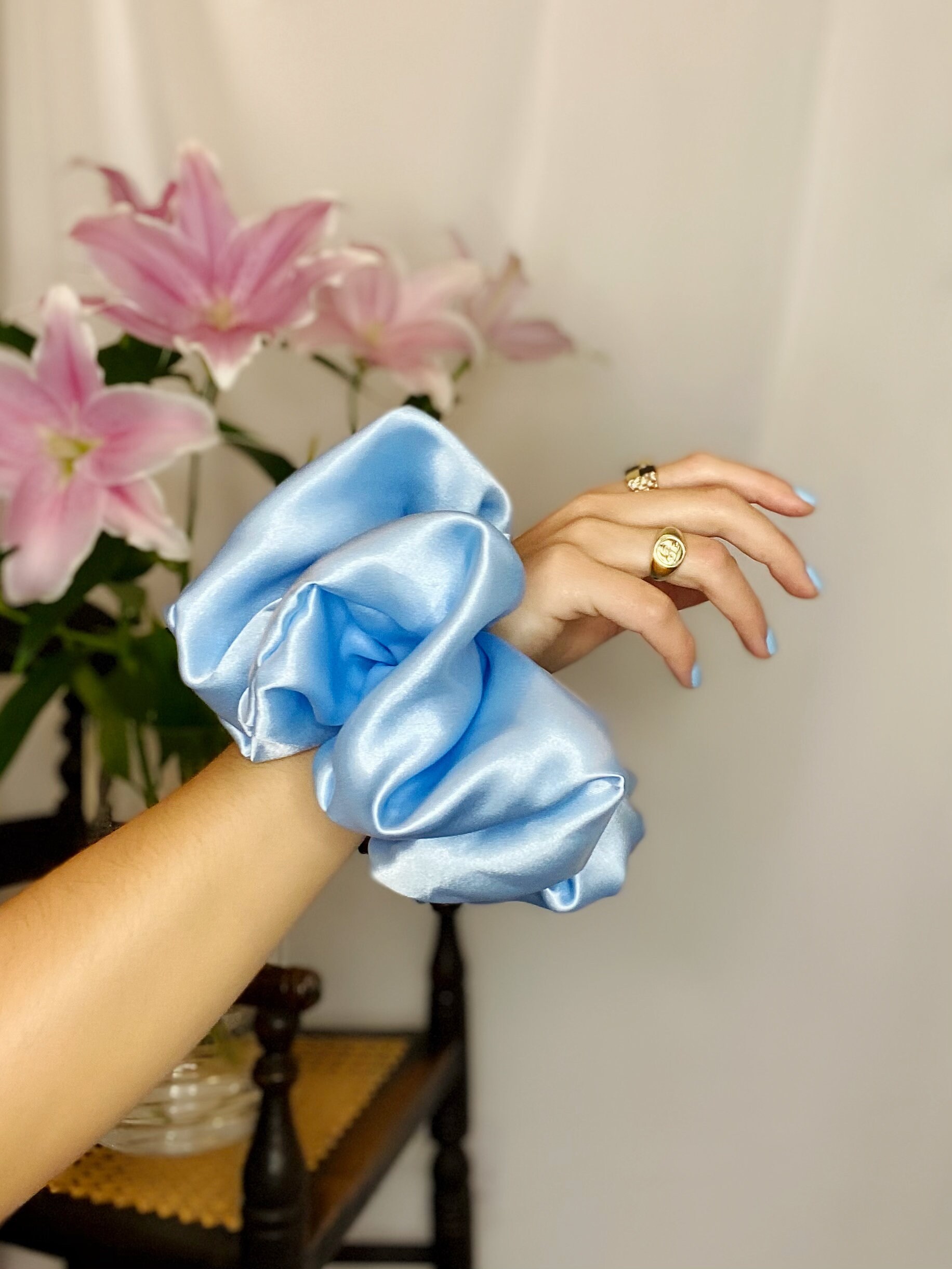 Baby Blue Satin Giant Scrunchie. Any 2 PLAIN Scrunchies for 16 GBP See ...