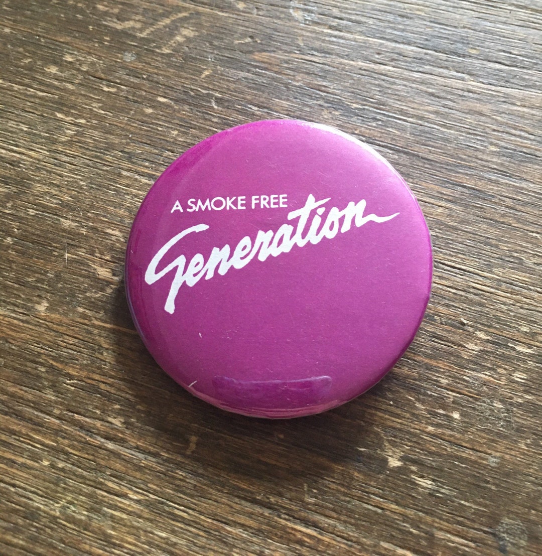 Vintage A Smoke Free Generation Pinback Button - Etsy UK