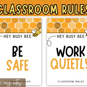 Printable Bee Theme Classroom Rules Poster for Bulletin Board | Fun ...