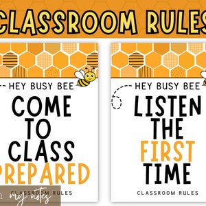 Printable Bee Theme Classroom Rules Poster for Bulletin Board | Fun ...