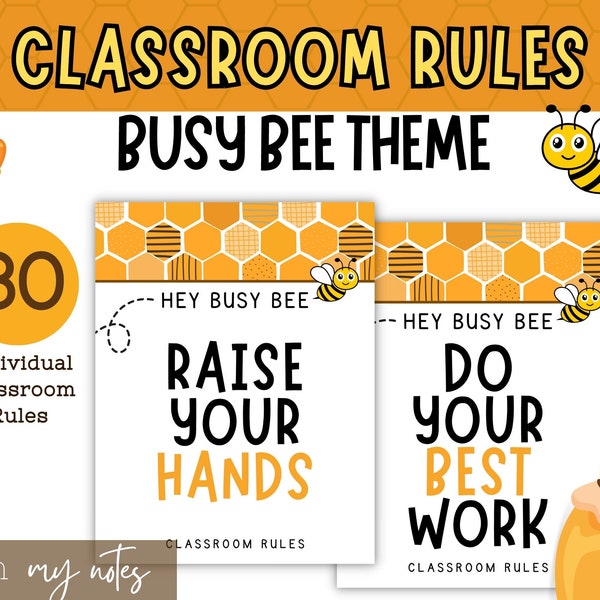 Bee Themed Classroom Poster - Etsy