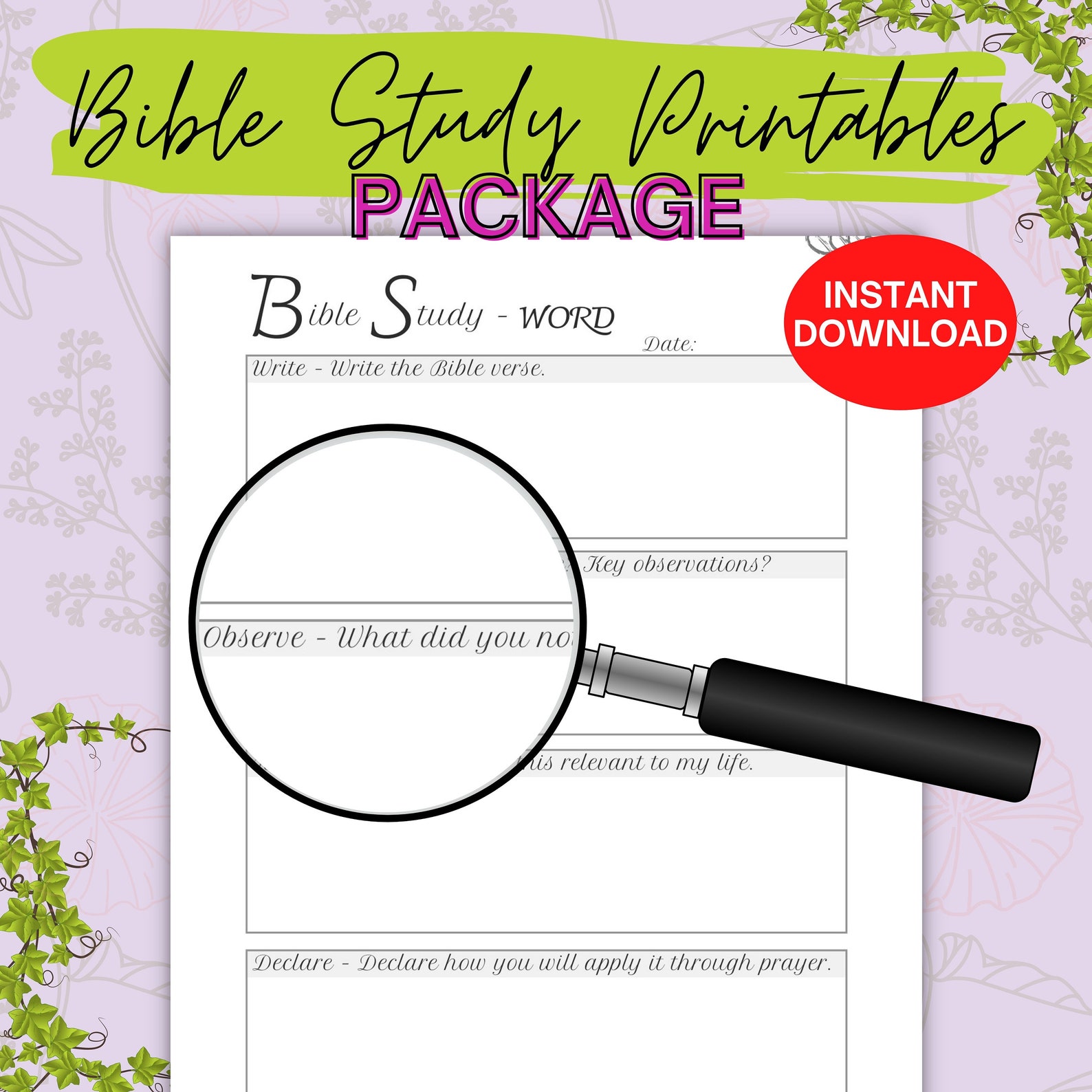 Bible Study Printable | Devotional Guide | Bible Journal Templates ...