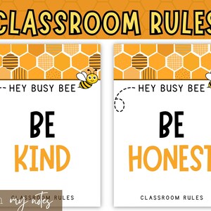 Printable Bee Theme Classroom Rules Poster for Bulletin Board | Fun ...