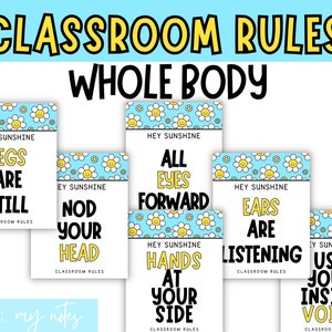 Classroom Rules Daisy Themed Posters for Bulletin Board | Flower ...