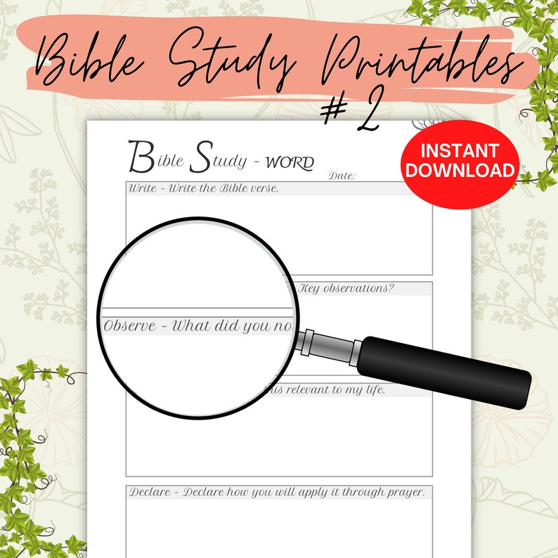 Bible Study Templates | Self Reflection Devotional Guides | IDEA Method ...