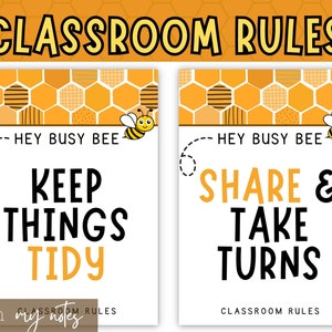 Printable Bee Theme Classroom Rules Poster for Bulletin Board | Fun ...