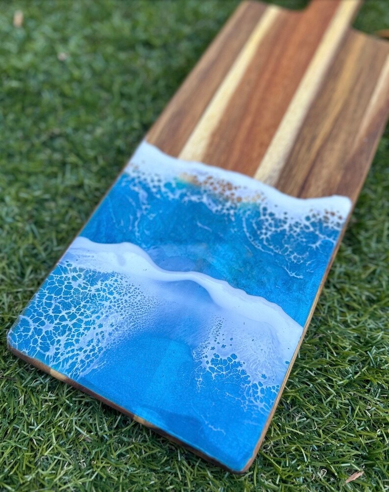 Charcuterie Board/ Cheese Board/ Ocean Resin Serving Board - Etsy