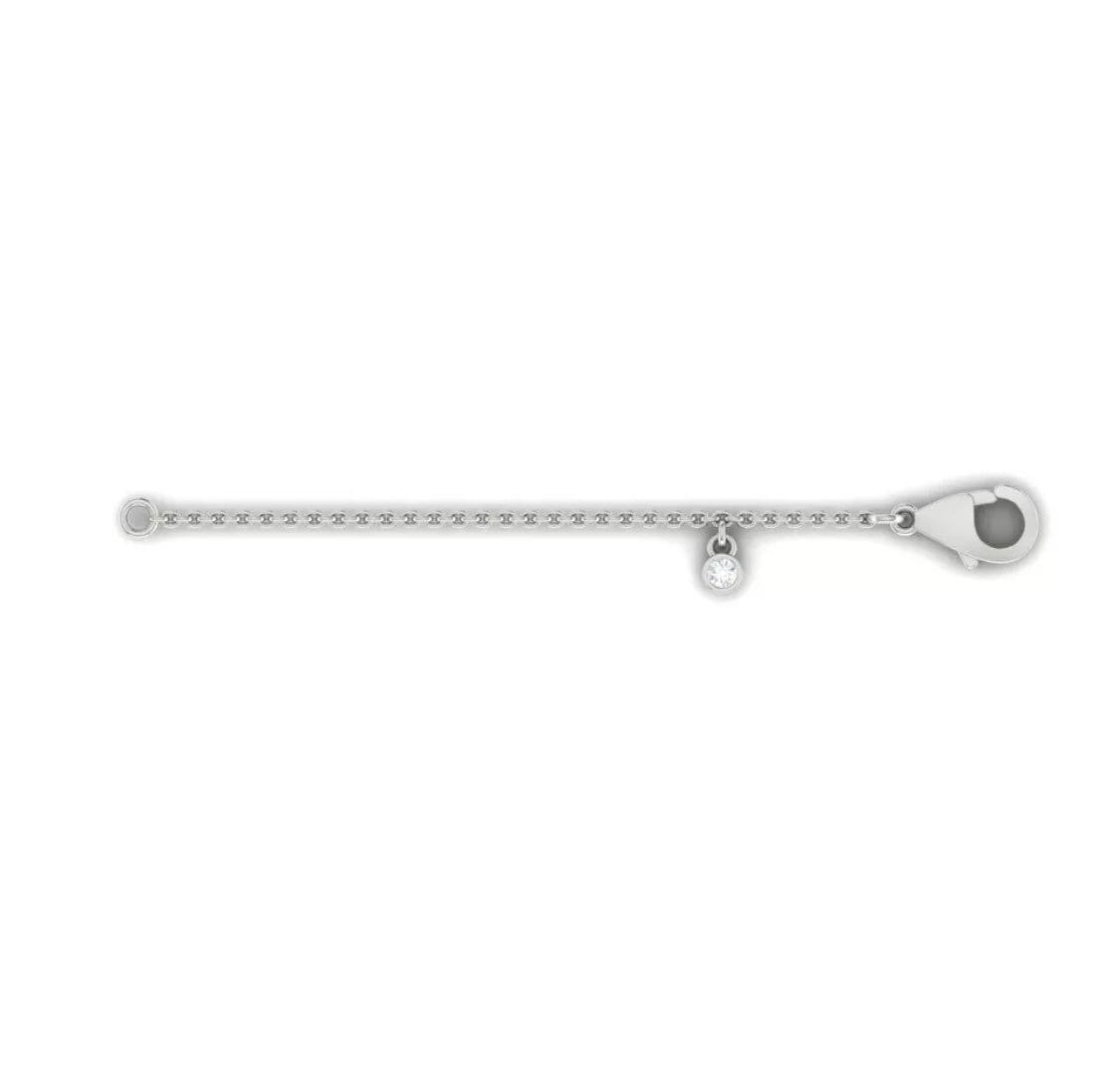 Gold Chain Extender 2 Inch 18ct White Gold With Diamond Charm 2 ...