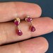 9ct Yellow Gold Ruby Earrings Pear Drop Studs 1.20ct, Ruby Earrings ...