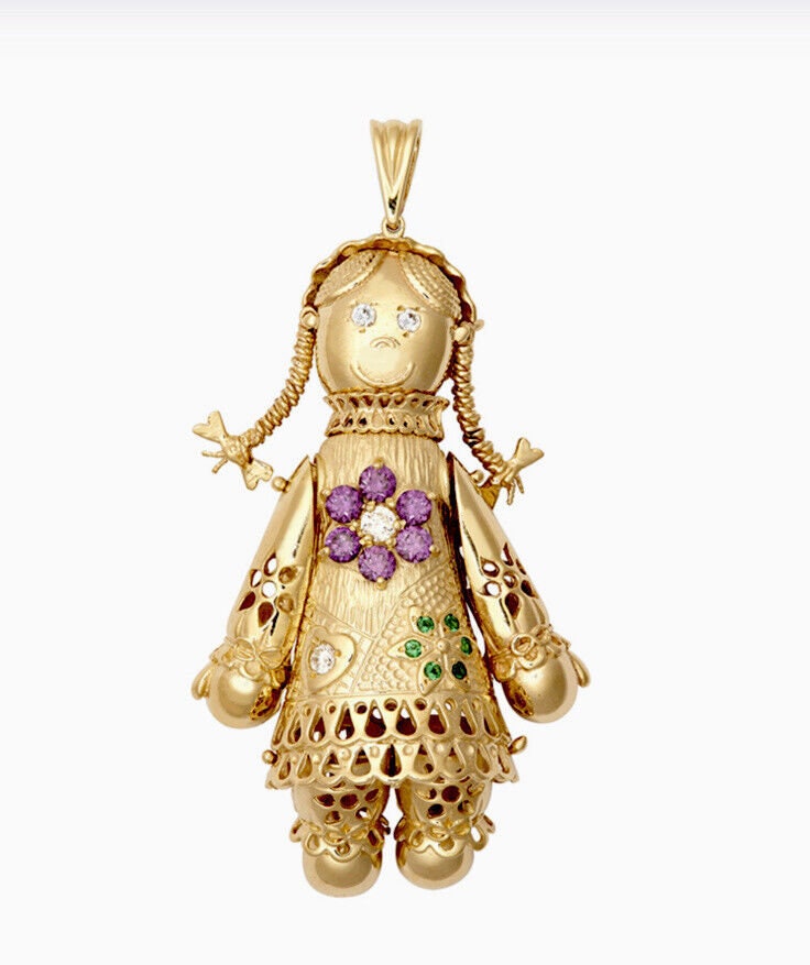 9ct Gold Ragdoll Pendant Large 30g Movable Cubic Zirconia No Chain - Etsy