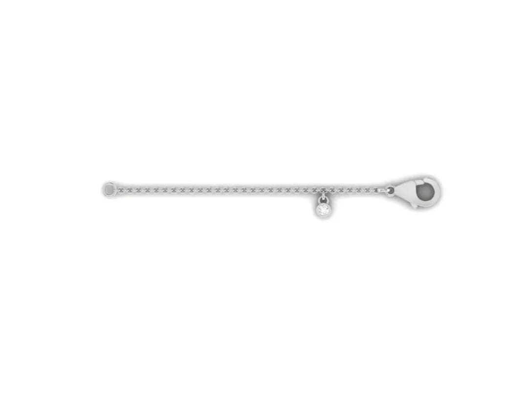 2 Inch Gold Chain Extender 18ct White Gold With Diamond Charm 2 ...