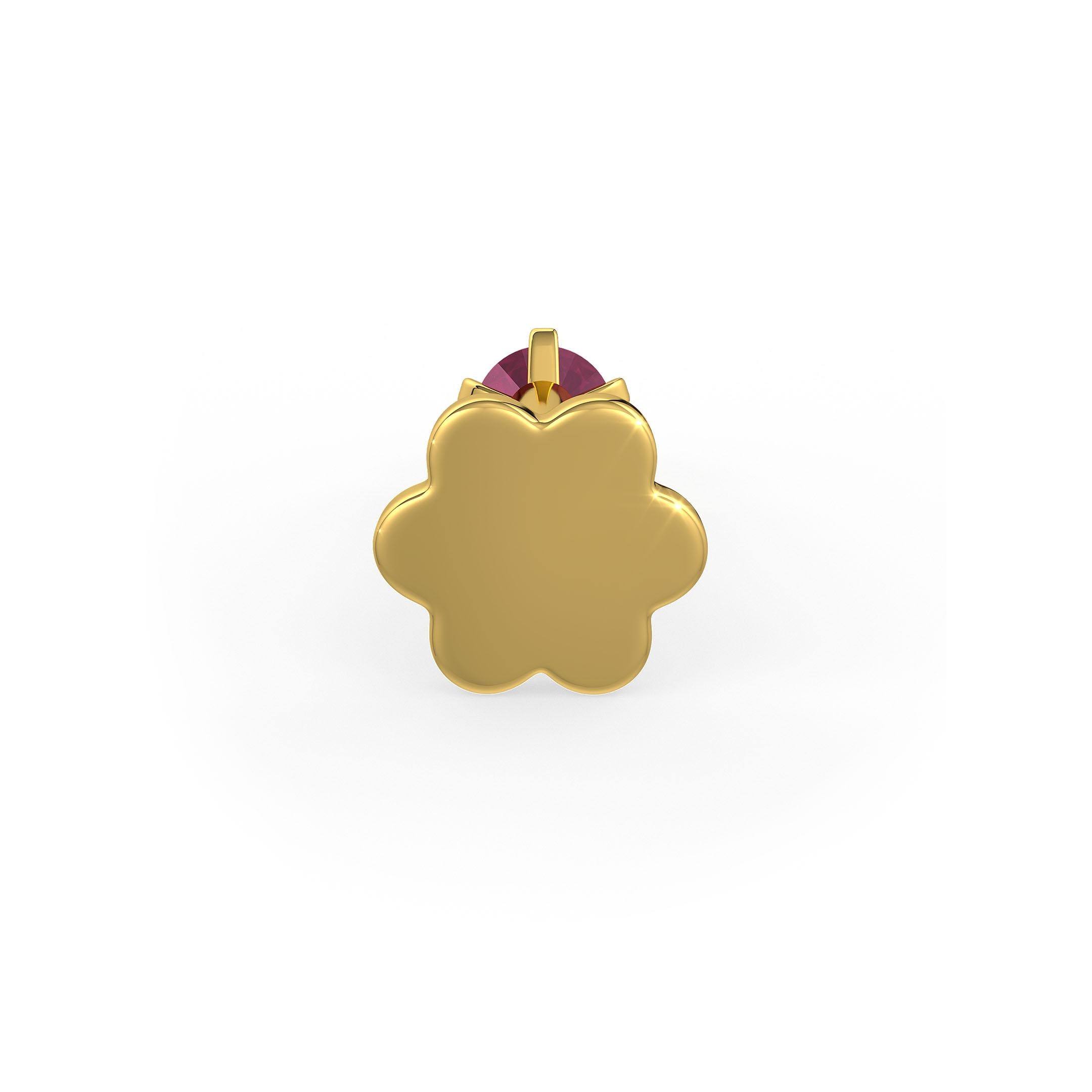 18ct Yellow Gold Ruby Nose Pin Screwbacks Natural Gemstones Stud ...