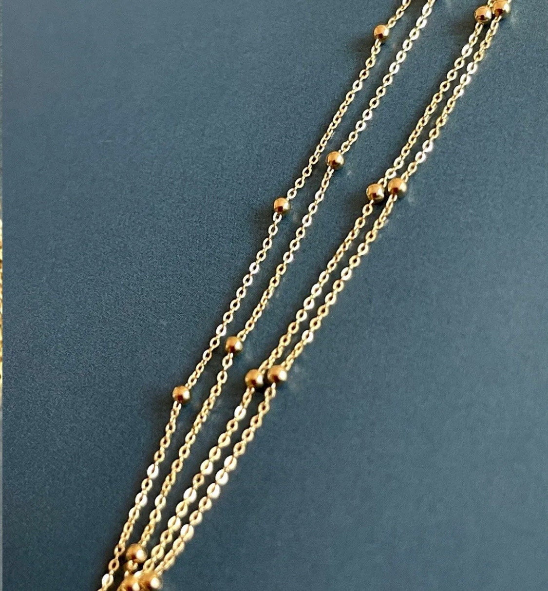 9ct Yellow Gold Beaded Chain Necklace 24 Inch, 9ct Yellow Gold Necklace ...