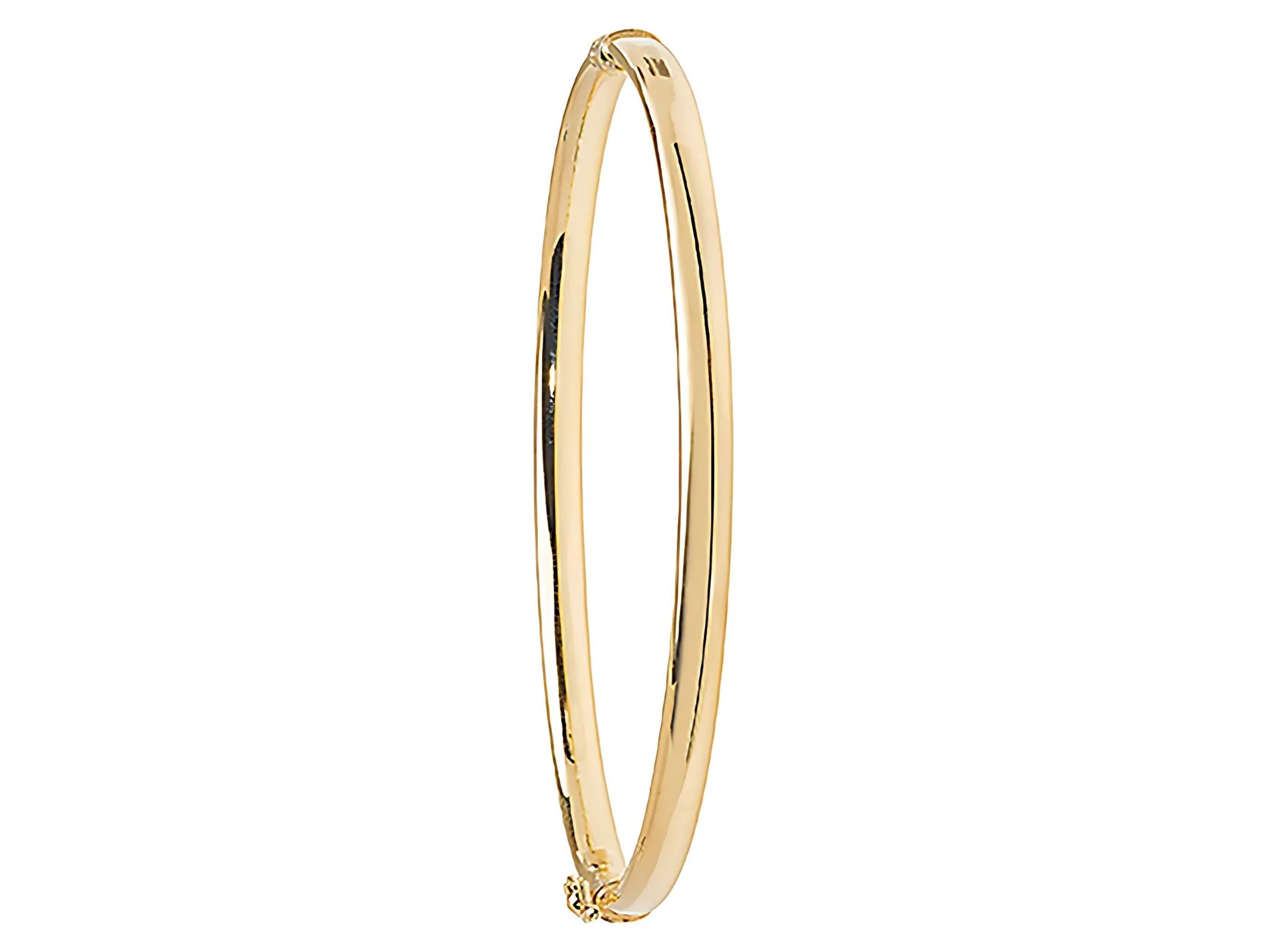 9ct Gold Tube Hinged Bangle, Solid Gold Bangle, 9ct Gold Bangle, Tube ...