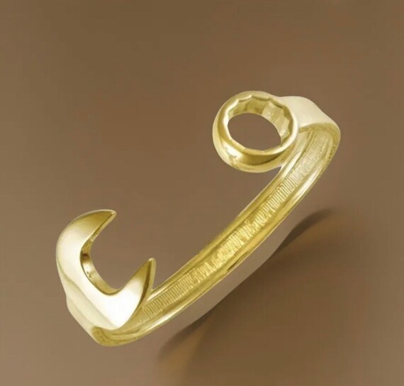 Gold spanner bracelet mens store