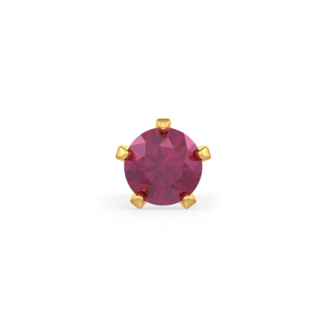 18ct Yellow Gold Ruby Nose Pin Screwbacks Natural Gemstones Stud ...