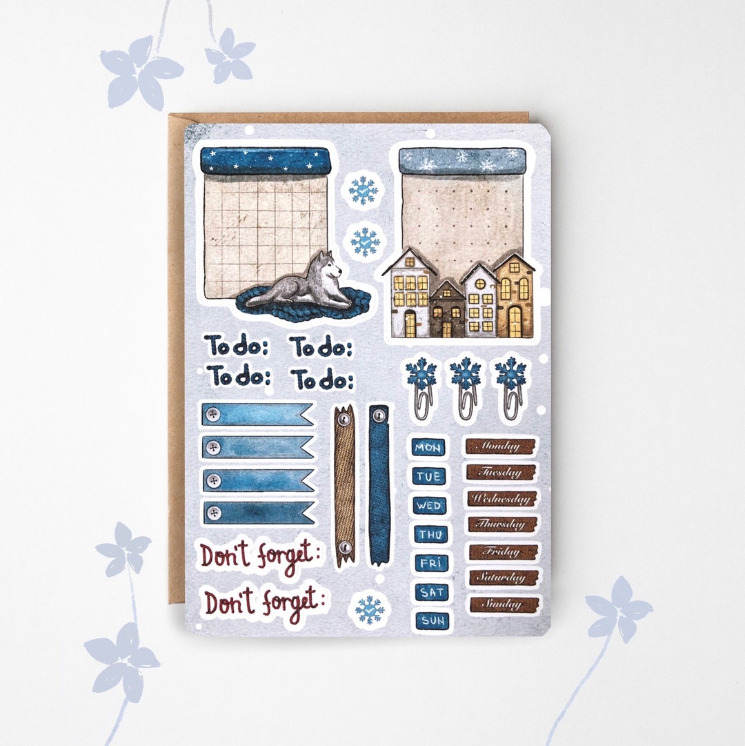 Planner Sticker Sheet Cozy Winter Stickers Planner Stickers, Bullet ...
