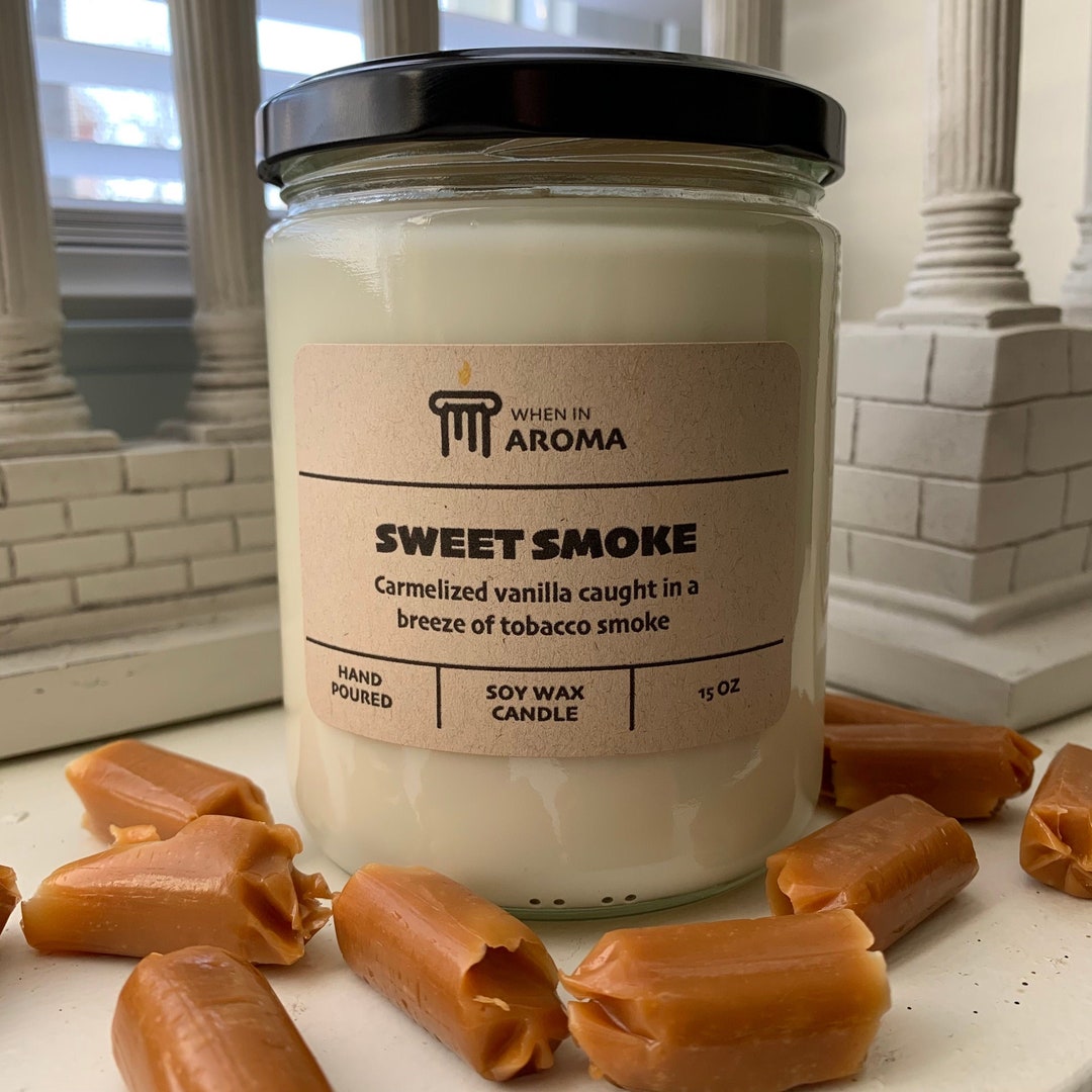 Sweet Smoke Soy Candle Sweet Tobacco Candle Tobacco Scented Candle ...