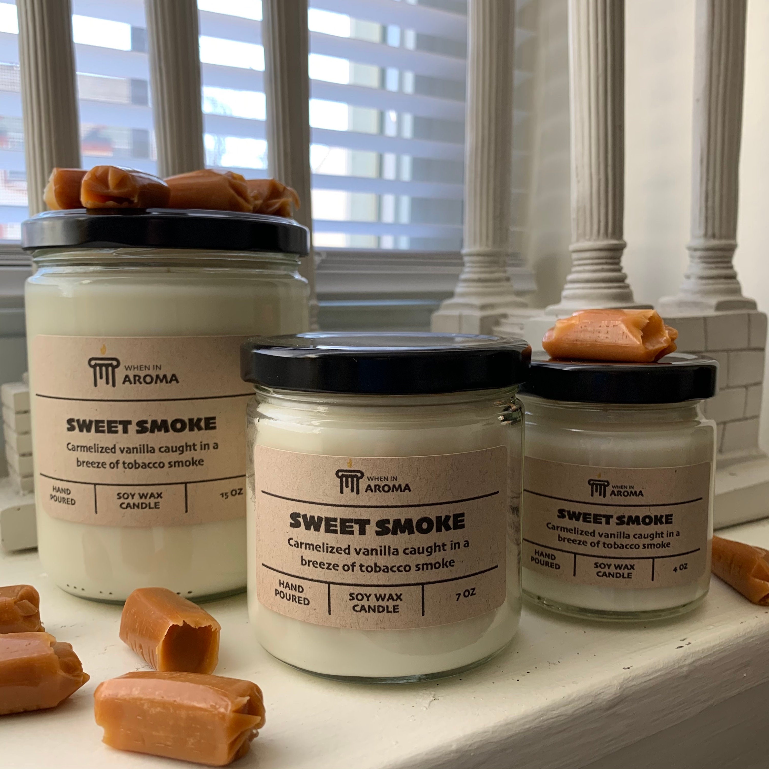 Sweet Smoke Soy Candle Sweet tobacco candle Tobacco - Etsy 日本