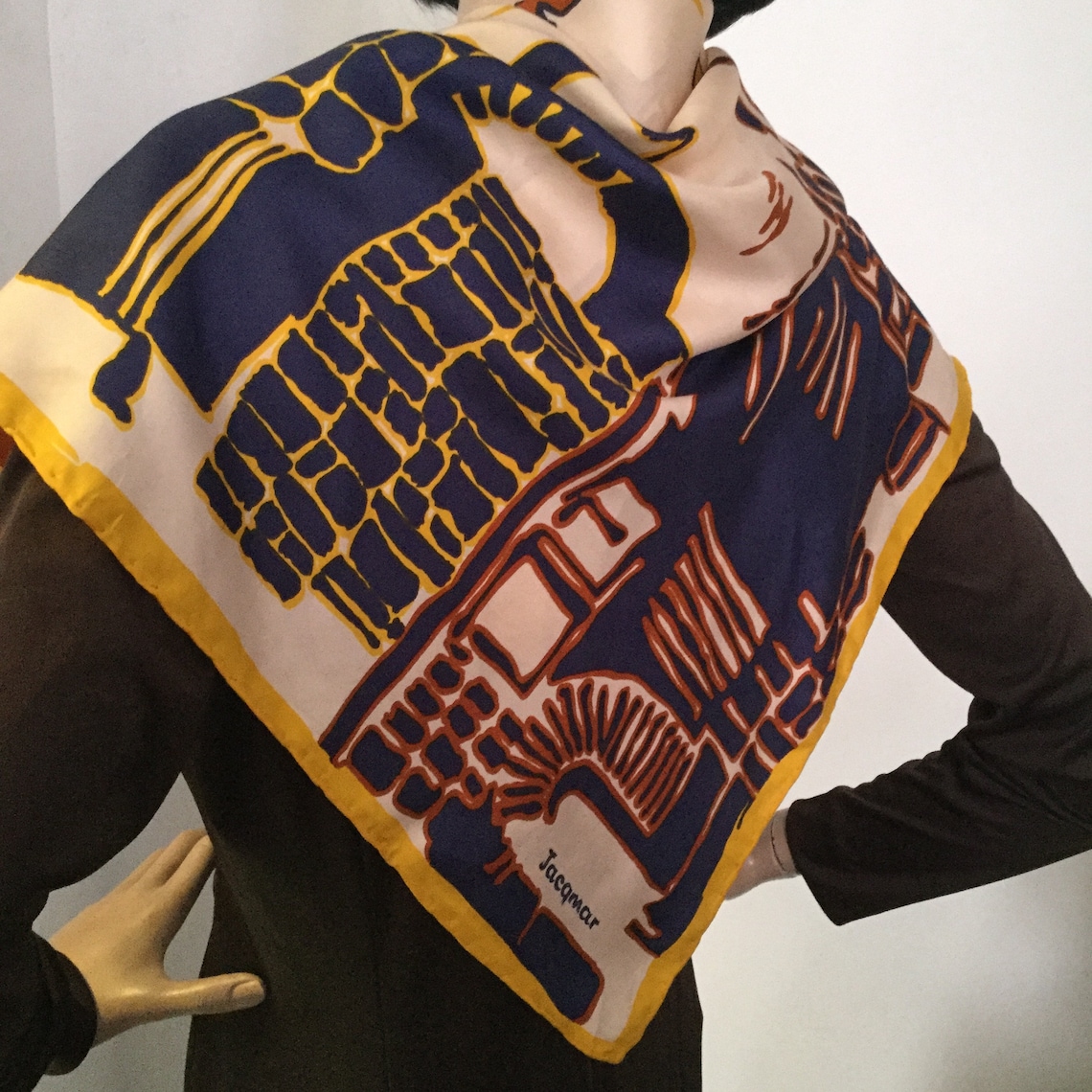 Vintage 1960s Jacqmar Silk Scarf in a Bold Geometric Abstract | Etsy