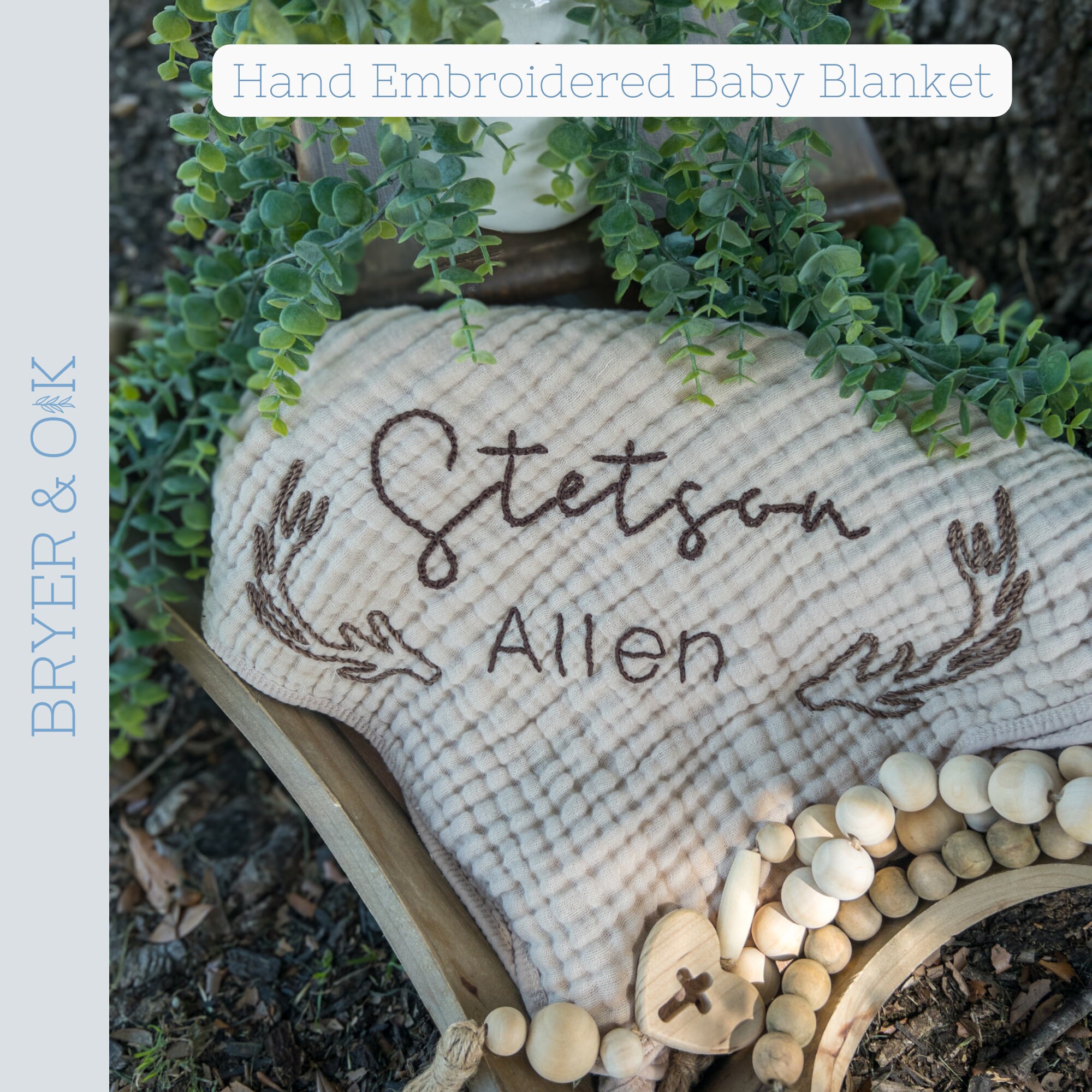 Personalized Hand Embroidered Baby Blanket - Etsy