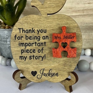 Teacher Gift, Appreciation, Apple, Desktop Size, Personalized Teacher ...