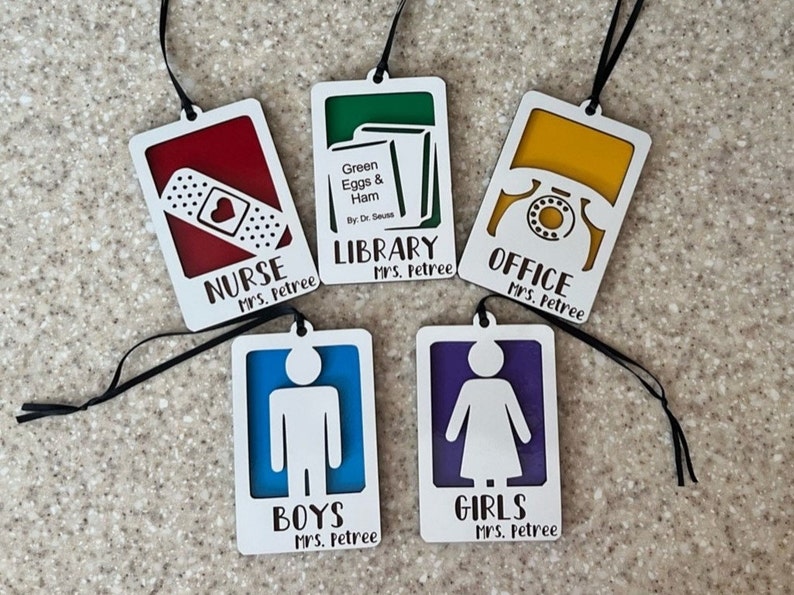 Teacher Hall Pass Set Personalized Hallway Passes Teacher - Etsy
