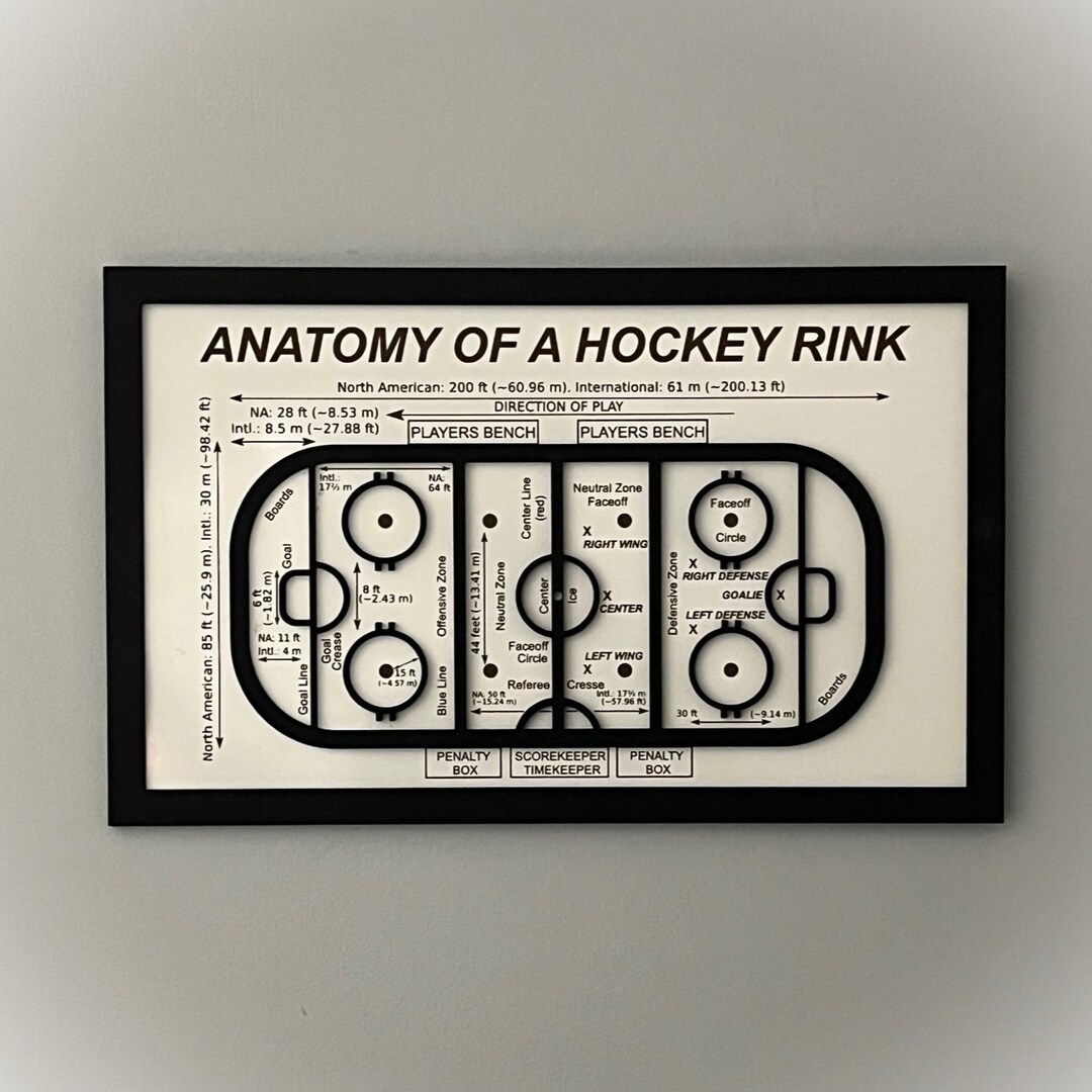 Hockey Rink Diagram 3D Art Wood Sign Anatomy of Hockey Rink - Etsy