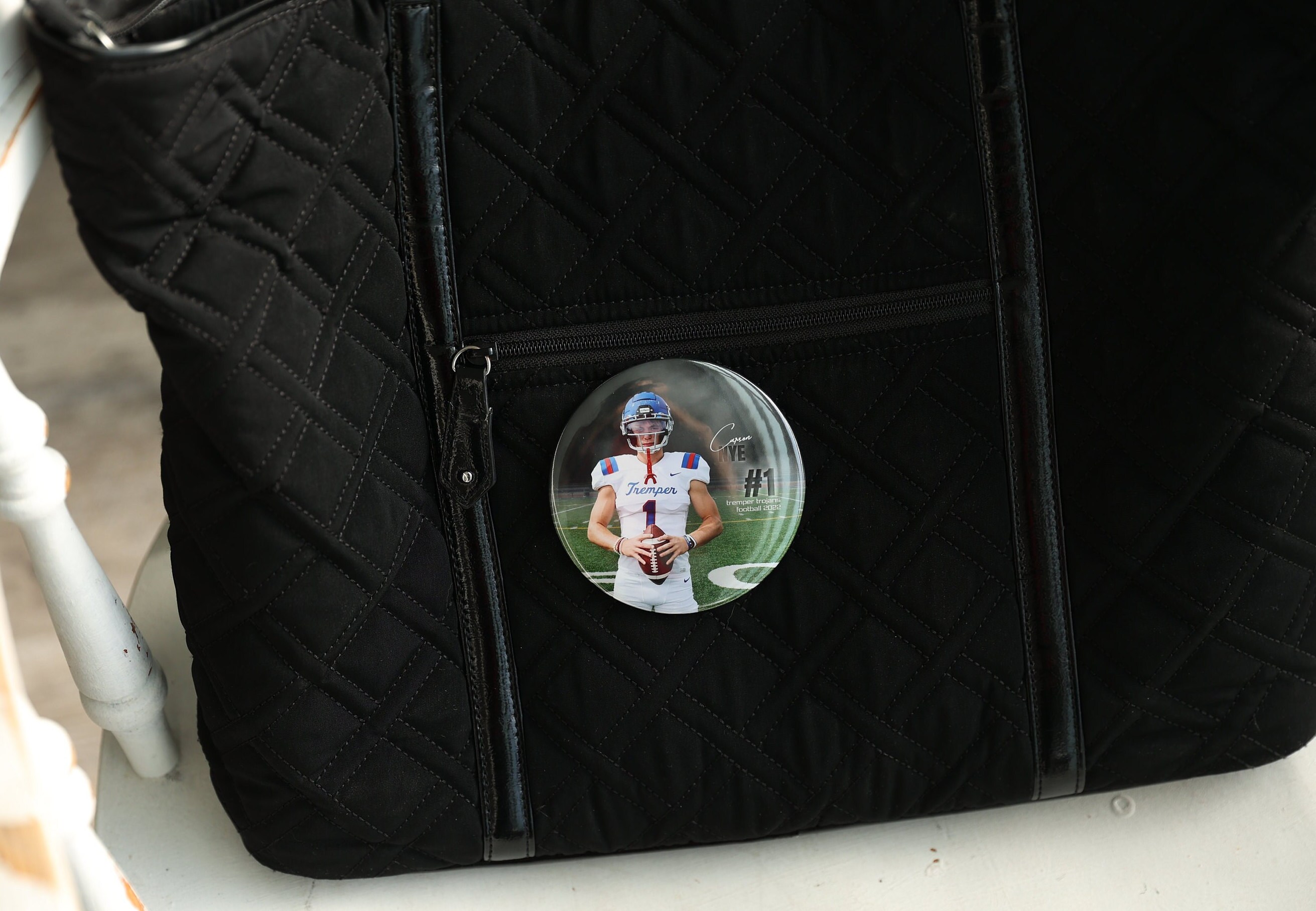 FOOTBALL Custom Photo Button-3 1/2 Inch Pin Back Button-personalized ...