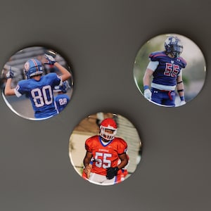 Sport Custom Photo Button-3 1/2 Inch Pin Back Button-personalized Sport ...