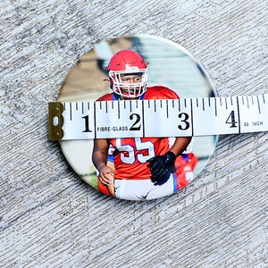 Sport Custom Photo Button-3 1/2 Inch Pin Back Button-personalized Sport ...