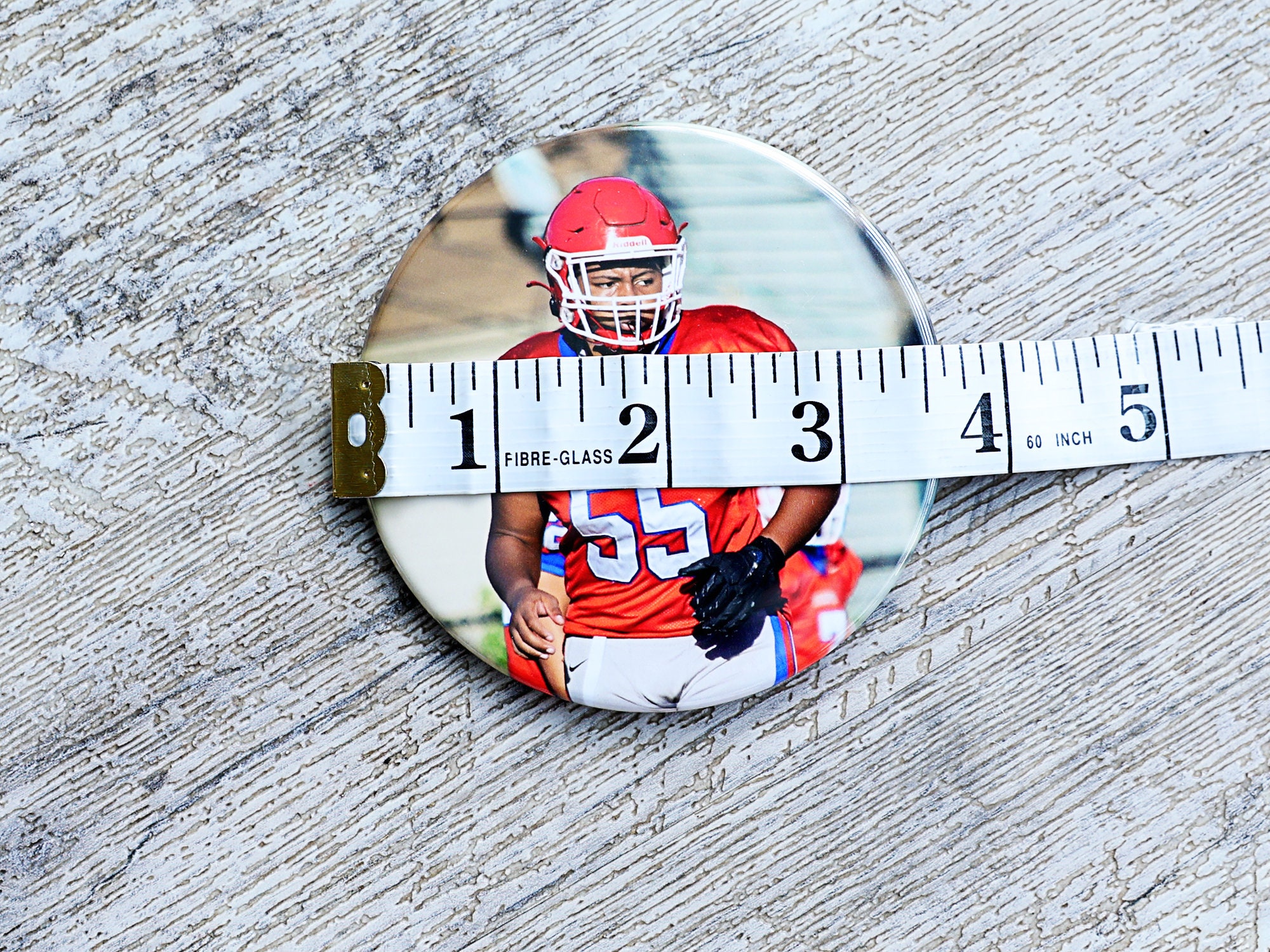 FOOTBALL Custom Photo Button-3 1/2 Inch Pin Back Button-personalized ...