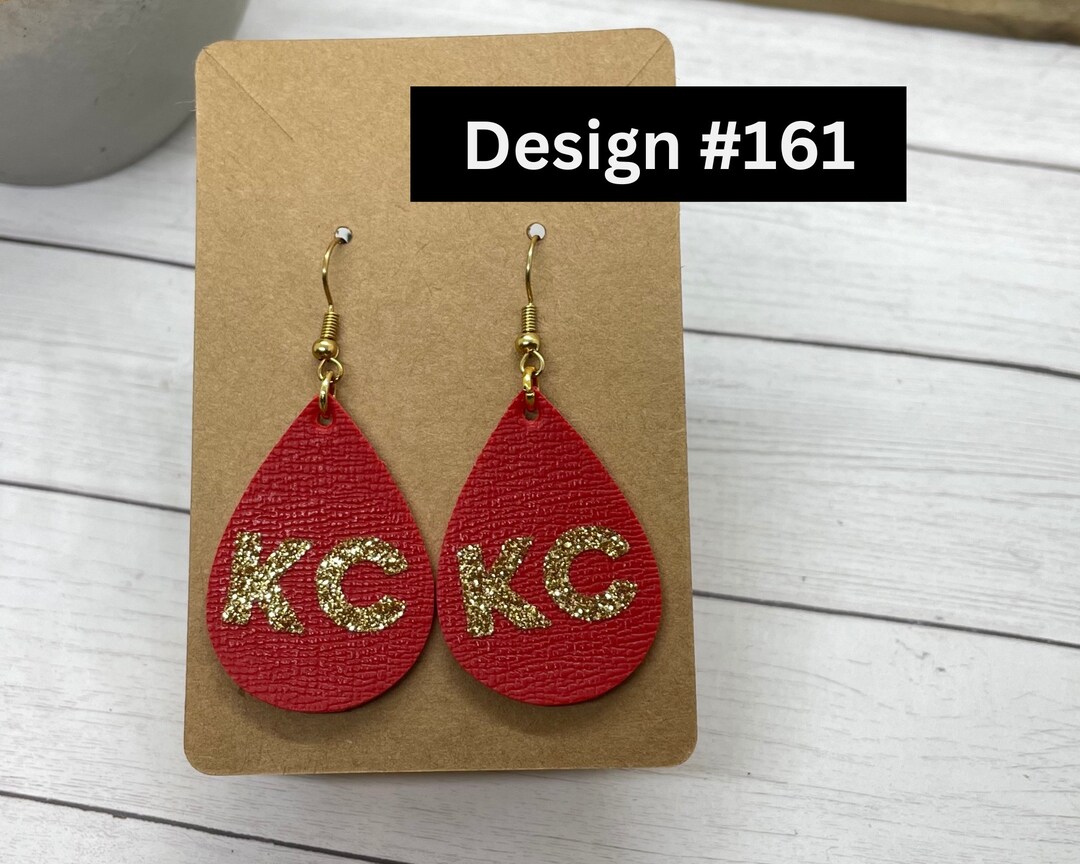 Kansas City Football Earrings | Chunky Glitter Earrings | Game Day ...