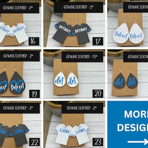 Detroit Football Earrings | Blue and Gray and White Football Earrings ...