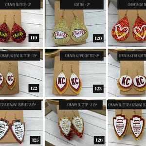 Kansas City Football Earrings | Chunky Glitter Earrings | Game Day ...
