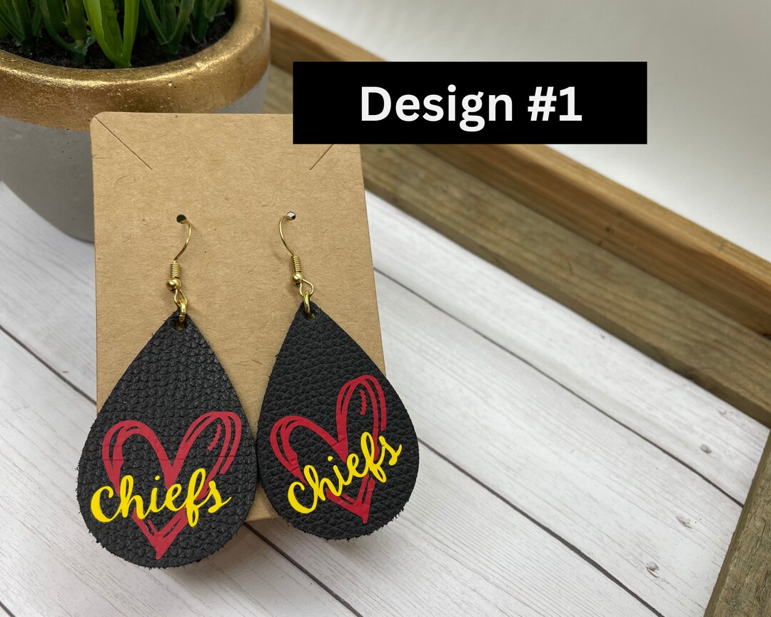 Kansas City Football Earrings | Leather Earrings | KC Earrings | Game ...