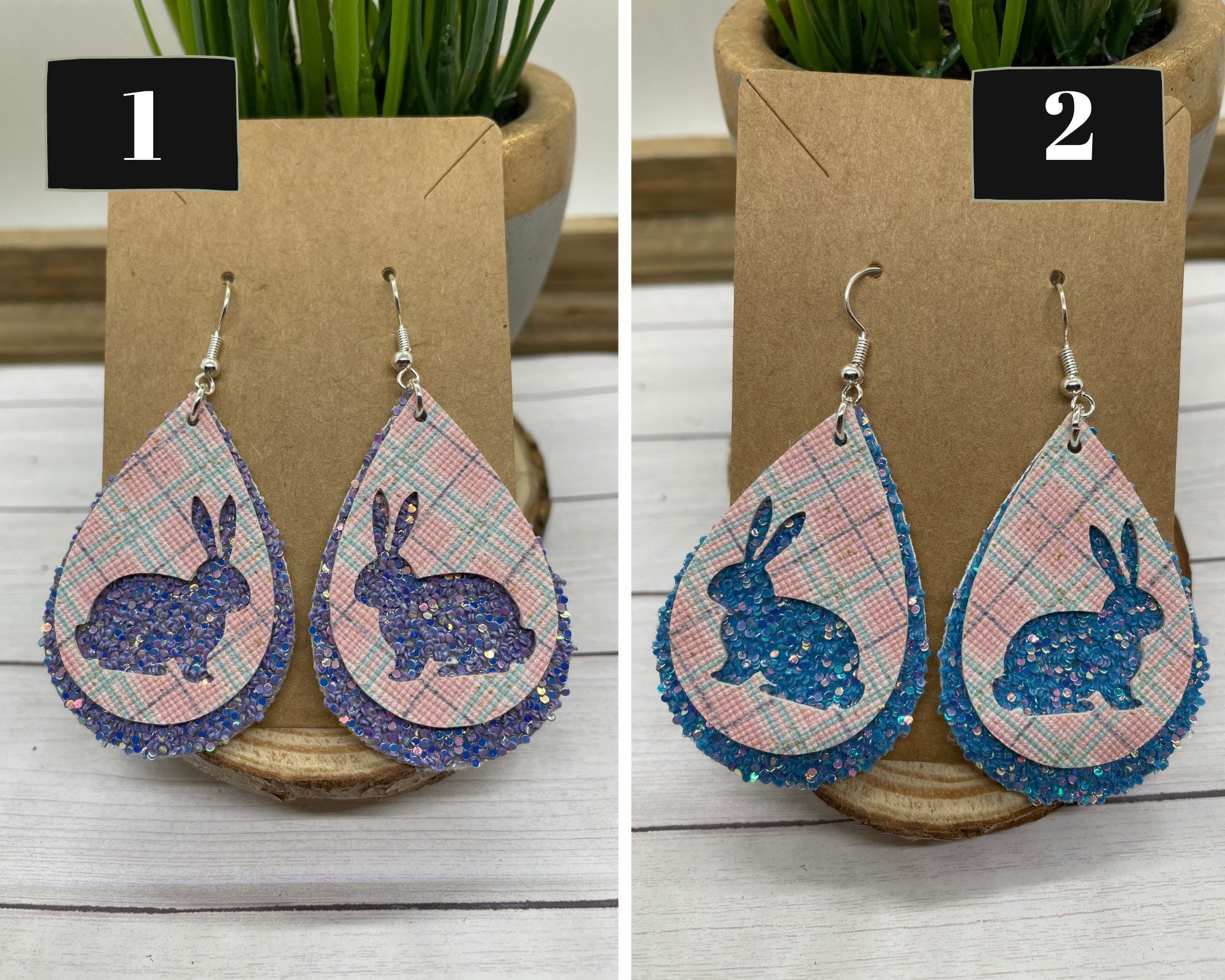 Easter Faux Leather Earrings | Easter Bunny Earrings | Teardrop ...
