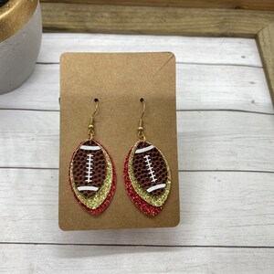 KC Football Teardrop Earrings Chunky Glitter Earrings - Etsy
