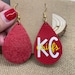Kansas City Football Earrings Genuine Leather Earrings KC Football ...