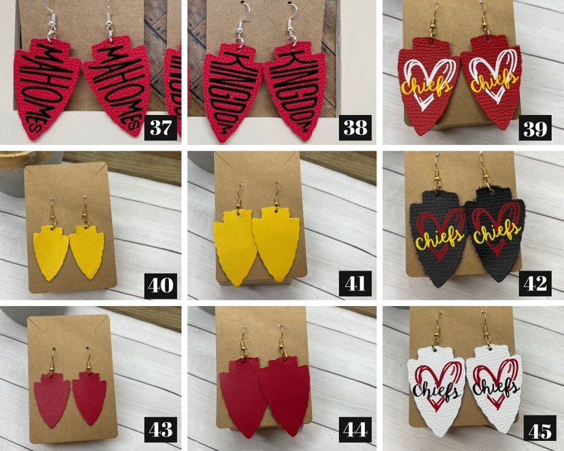 Kansas City Football Earrings Genuine Leather Earrings KC - Etsy
