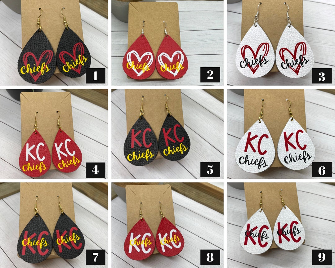 Kansas City Chiefs Football Earrings | KC Football Leather Earrings ...