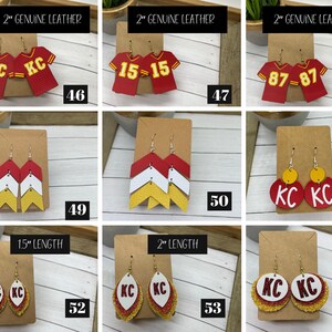 Kansas City Chiefs Football Earrings | KC Football Leather Earrings ...