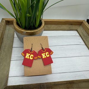 Kansas City Chiefs Football Earrings | KC Football Leather Earrings ...