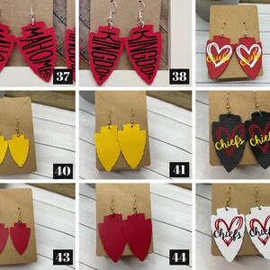 Kansas City Chiefs Football Earrings | KC Football Leather Earrings ...