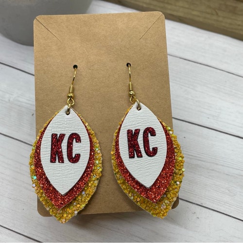 Kansas City Chiefs Faux Leather Earrings - Etsy